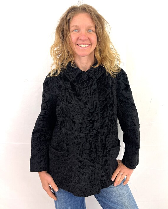 Gorgeous 1950s 50s Black Fur Coat - Fur Label Authori… - Gem