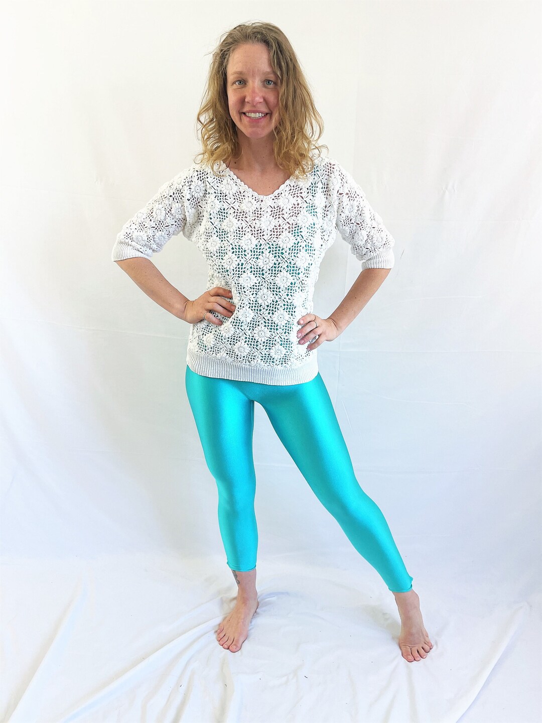 Vintage 1980s Hand-crocheted Nubby Floral Pattern Pullover Sweater With ...