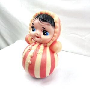 Vintage Kitsch Kawaī Roly Poly Super Cute Striped Doll - Japanese? - Etsy