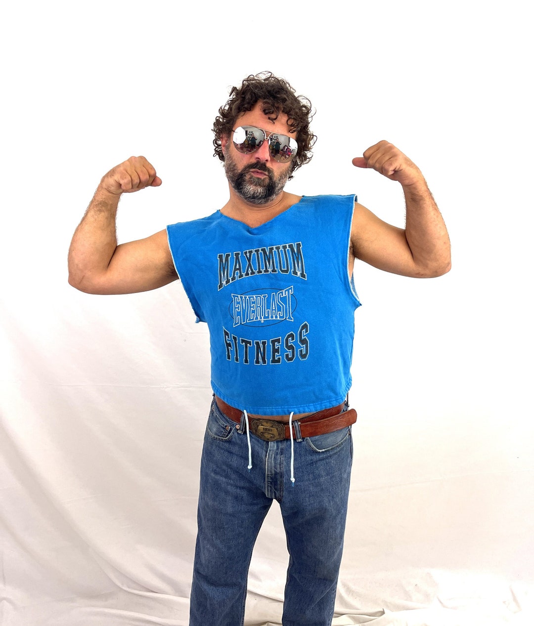 Awesome Vintage 80s Blue Work Out Muscle Sweatshirt - Everlast Maximum ...