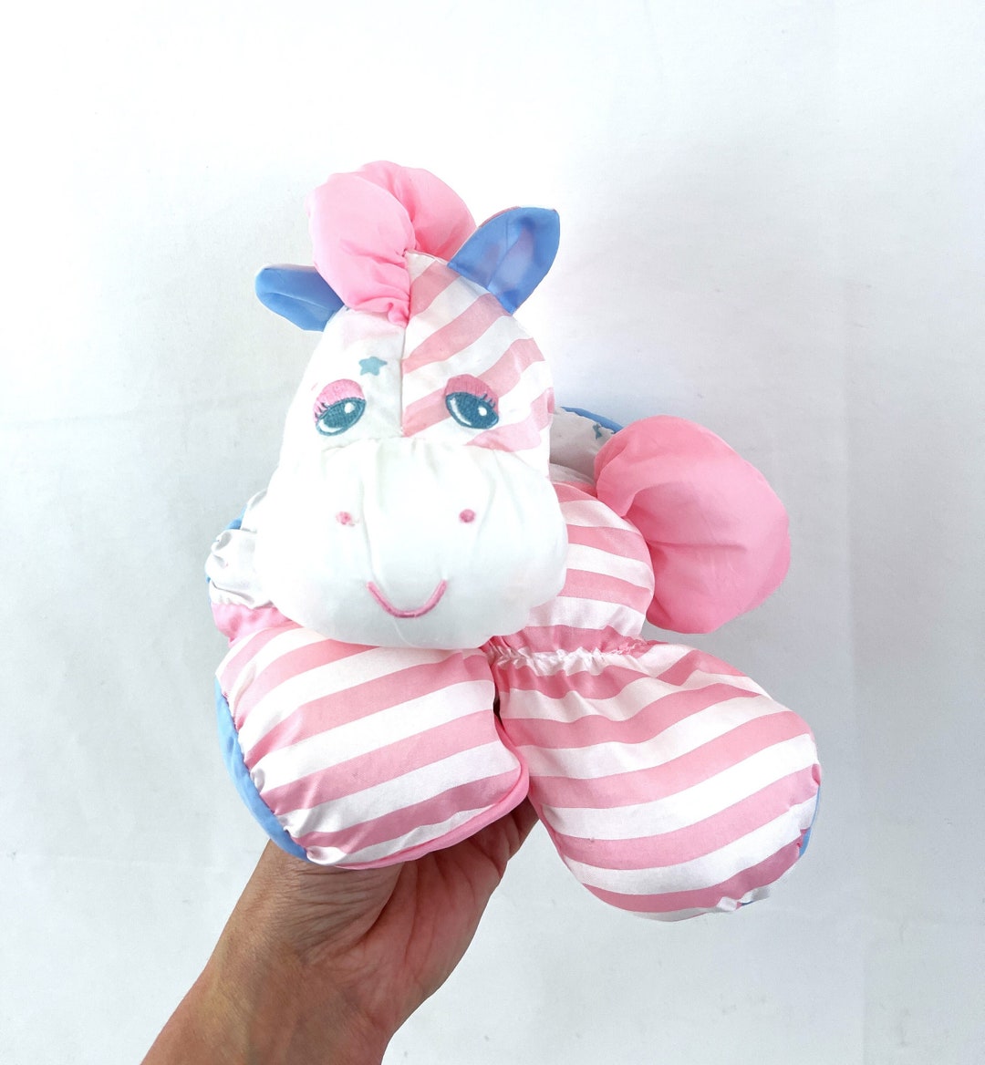 Vintage 1991 Puffalump Fisher Price Pony Blue Pink Horse Zebra 8 ...