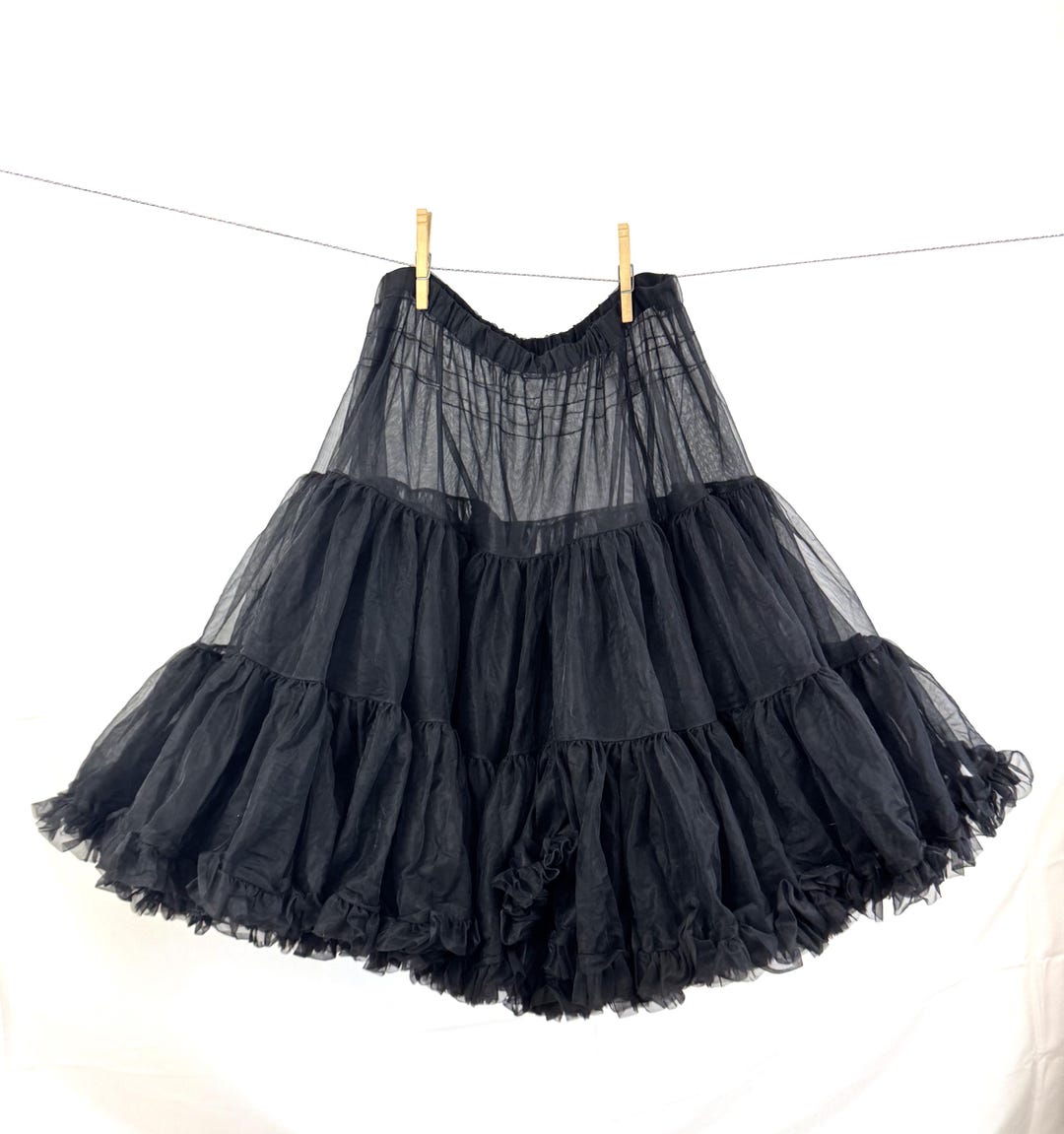 Vintage Black Square Dancing Petticoat Tutu Nylon Ruffles Slip - Etsy
