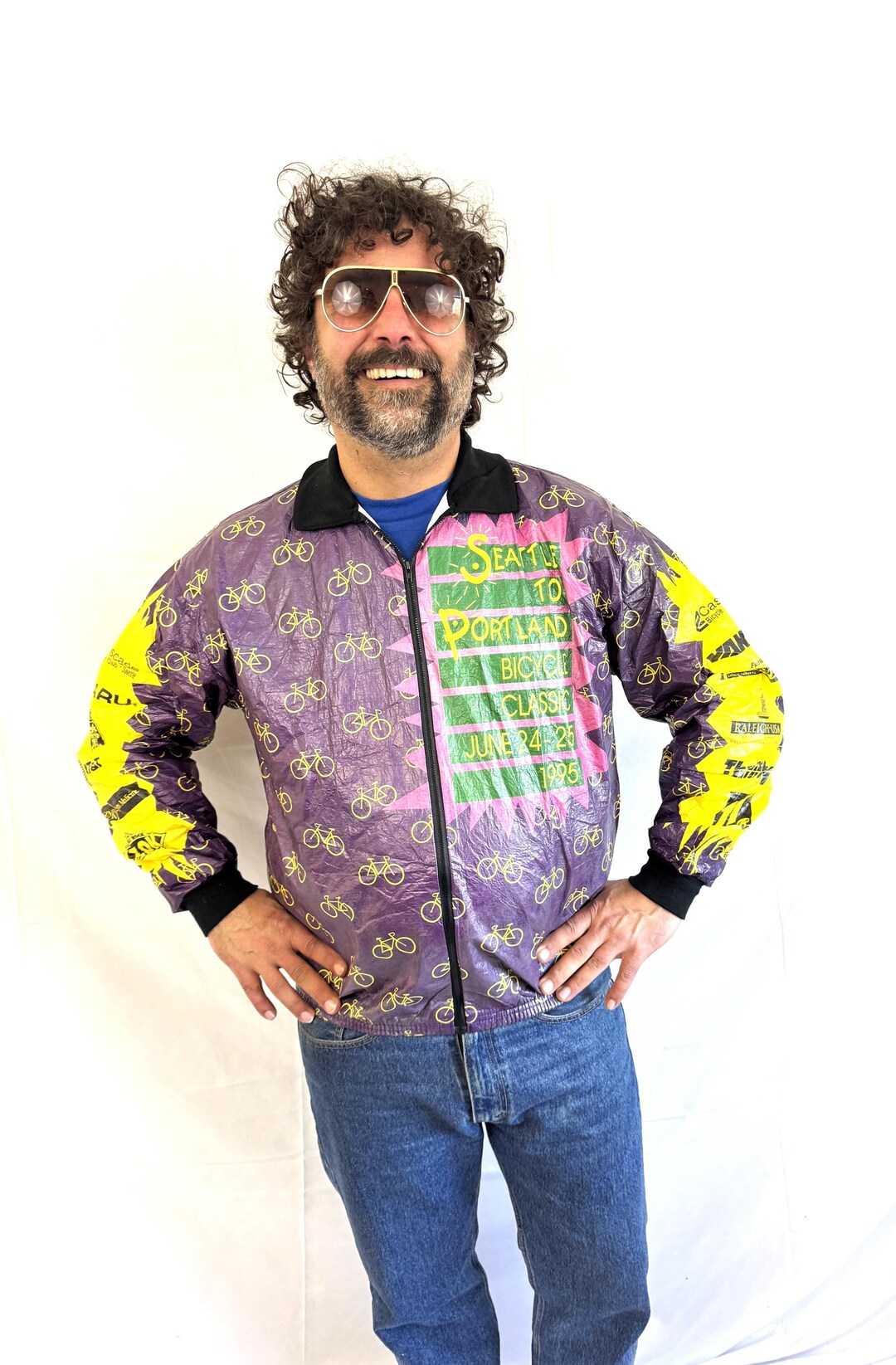 Vintage 1995 90s 1990s Cycling Bicycle Tyvek Jacket - STP Race ...