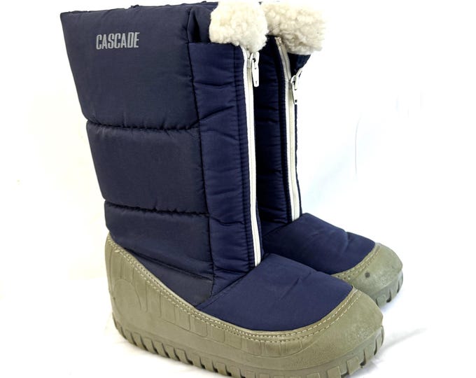 Vintage 1980s 80s Winter Blue Puffy Snow Moon Boots - Size 10 - Etsy