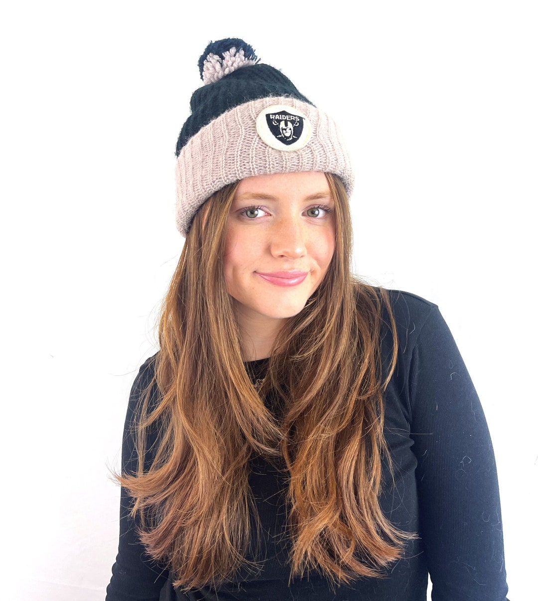 RARE Vintage 80s NFL LA Los Angeles Raiders Knit Winter Pom Gray Hat - Etsy