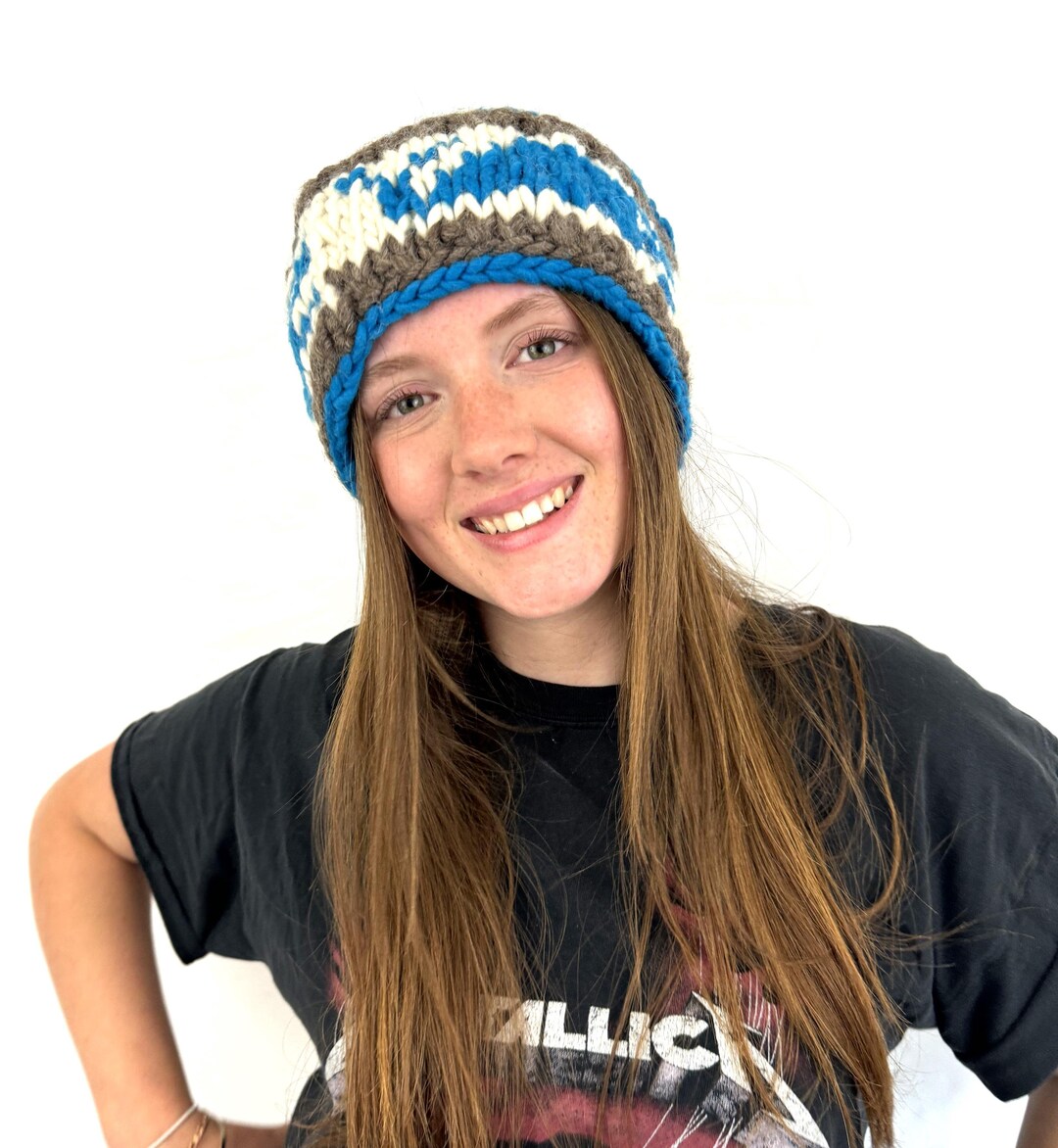 Vintage Cowichan Style Chunky Wool Winter Orca Whale Ear Warmer Hat - Etsy