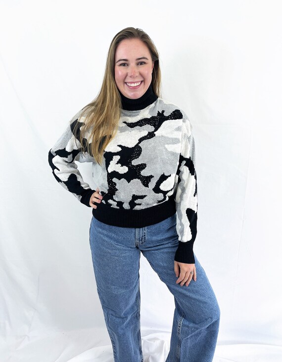 Vintage 1990s 90s Sequin Sweater - I.B. Diffusion - Gem