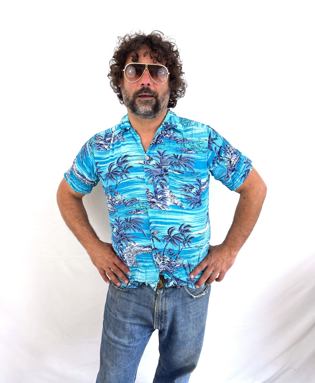 Vintage Sera's Surf N' Shore Fashions for Men - Rayon Hawaiian Shirt ...