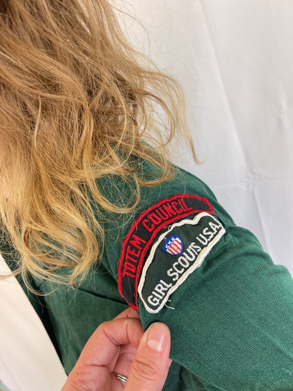 Vintage 1970s Official Girl Scouts Green Tee Shirt Ts… - Gem