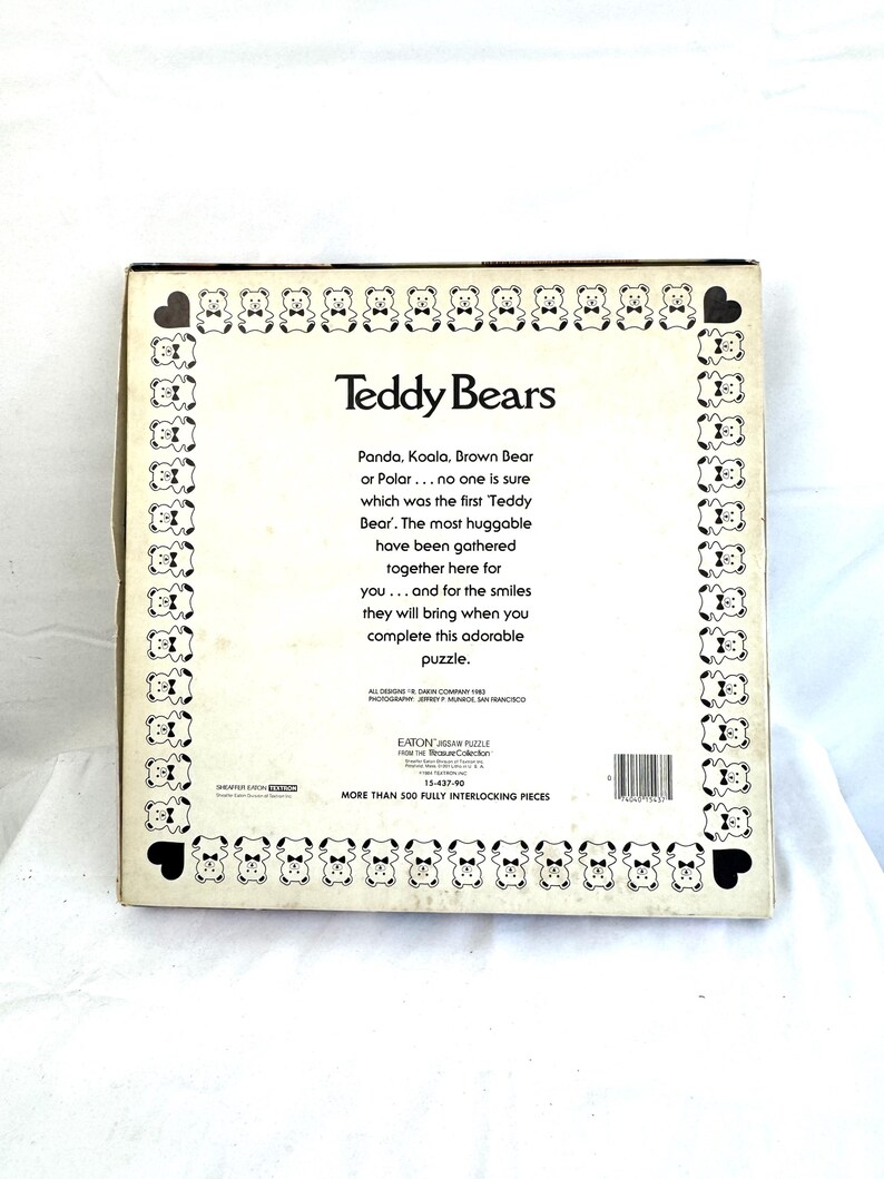 Vintage 1980s 80s 1984 Eaton Teddy Bear Jigsaw Puzzle - Complete - Etsy
