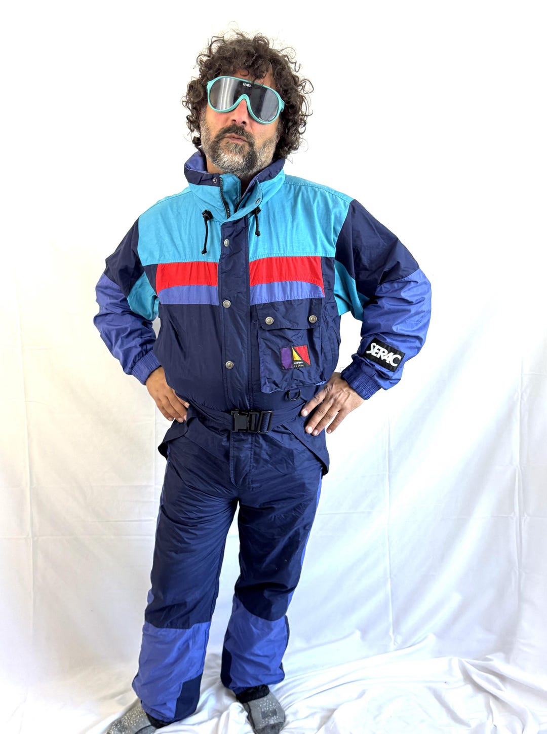 Vintage Purple Rainbow 1980s 90s 80s Ski Winter Puffy Snow Suit ...