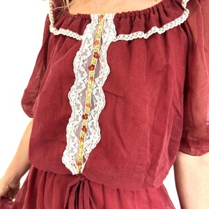 Vintage 1970s Red Prairie Dress by Roberta - Size 11 - Etsy