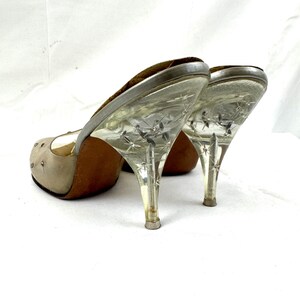 Vintage 1950s 50s Springolator Clear Heels Pumps Shoes Mules - Lucite ...