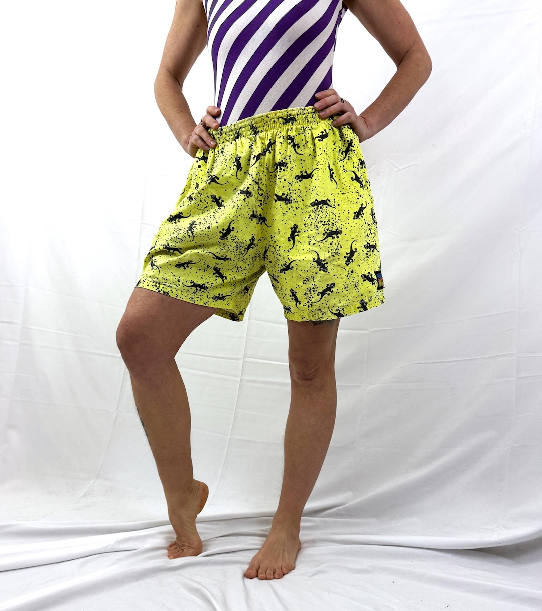 Vintage 80s Neon Lizard Gecko Hawaii Summer Jams Shorts - Etsy