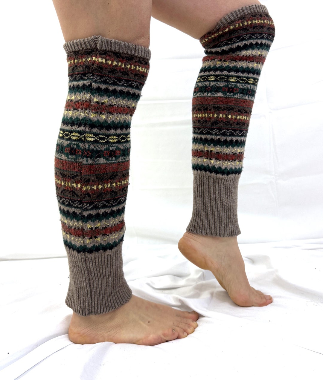 Vintage 80s Knit Fun Autumn Fall Leg Warmers - Etsy