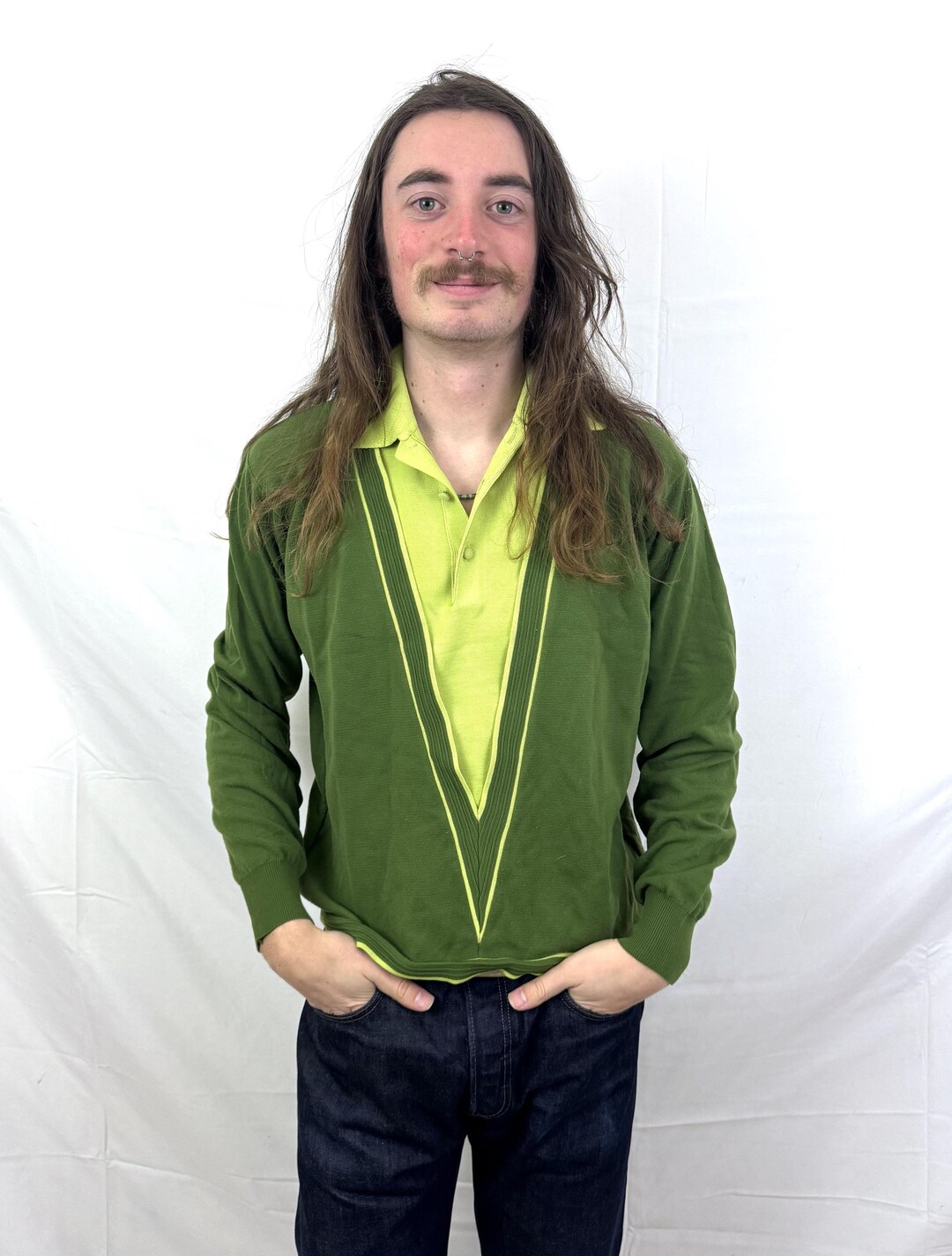 Vintage 1950s 60s Green Dacron Polyester Shirt - Etsy