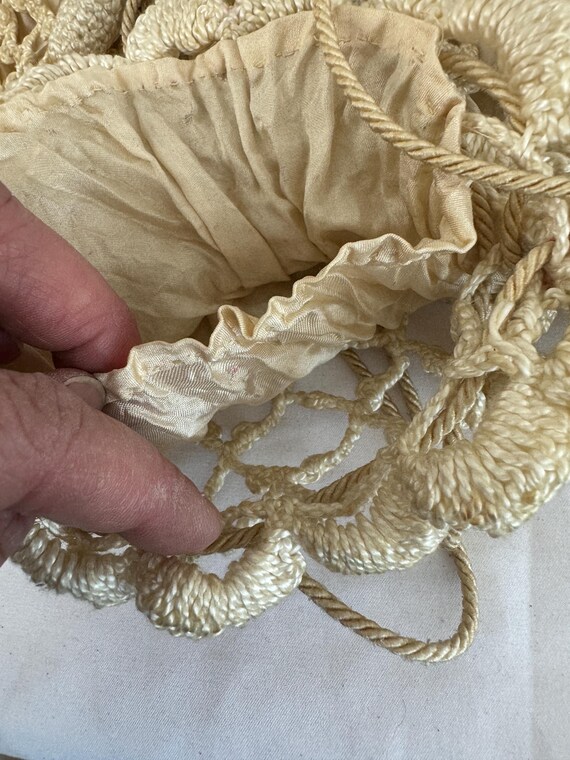 RARE Vintage 1920s 20s Crochet Drawstring Bag Pouch P… - Gem