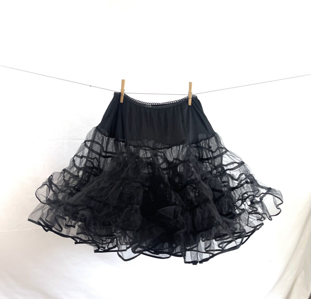 Vintage Black Square Dancing Petticoat Tutu Crinoline Slip - Malco ...