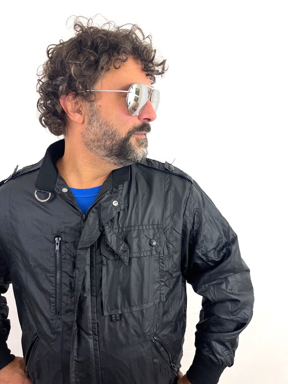 Vintage 80s 1980s Black Members Only Style Jacket - P… - Gem