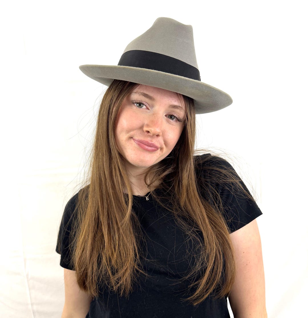 Vintage 1950s 60s Classic Stetson Gray Fur Fedora Hat - Stetson Twenty ...