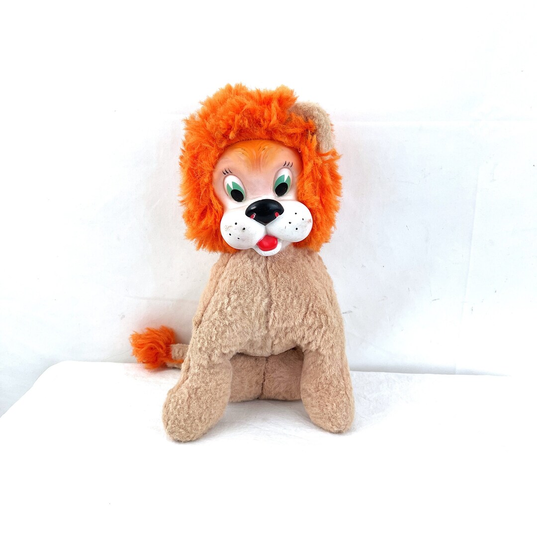 Vintage RARE 1950s 50s Stuffed Rubber Face Lion Cat - Rushton - Etsy