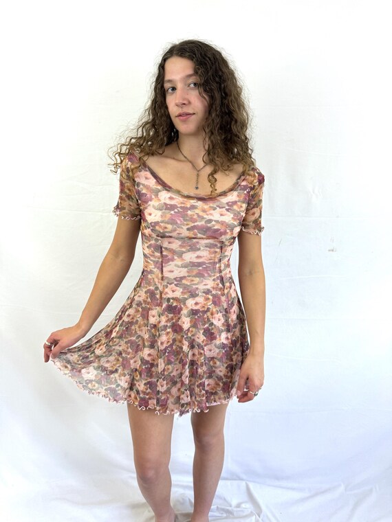 Wow 80s 1980s Rare Fun Floral Mini Dress - By Rampage - Gem