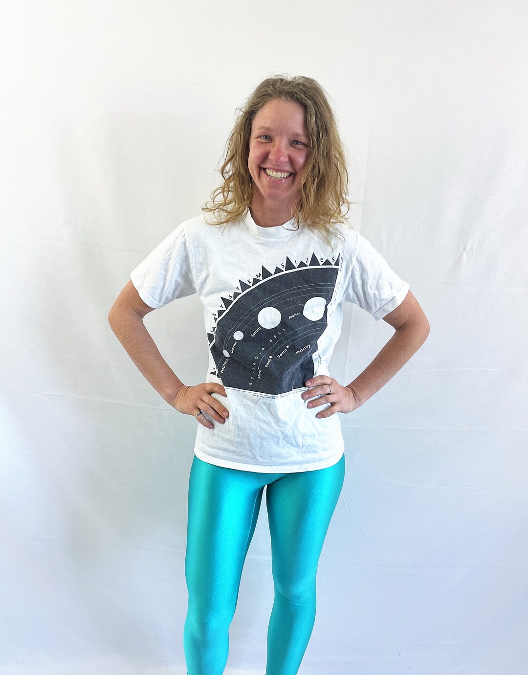 Vintage 1996 Planets Solar System Sizes White 90s 1990s T-shirt Tee ...