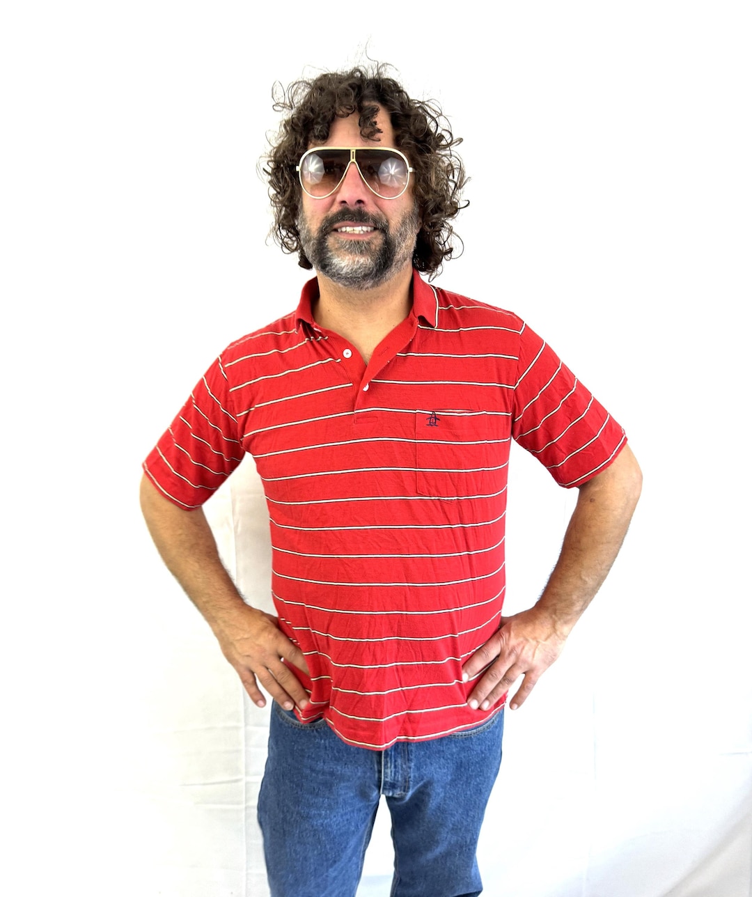 Vintage 1980s Munsingwear Penguin Grand Slam Red Polo Summer Tee Shirt ...