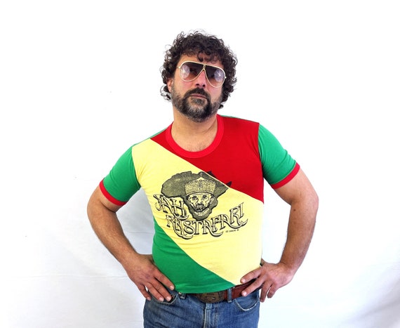 Vintage 1980s 80s RARE Jah Rastafari Jamaica Red Gold… - Gem