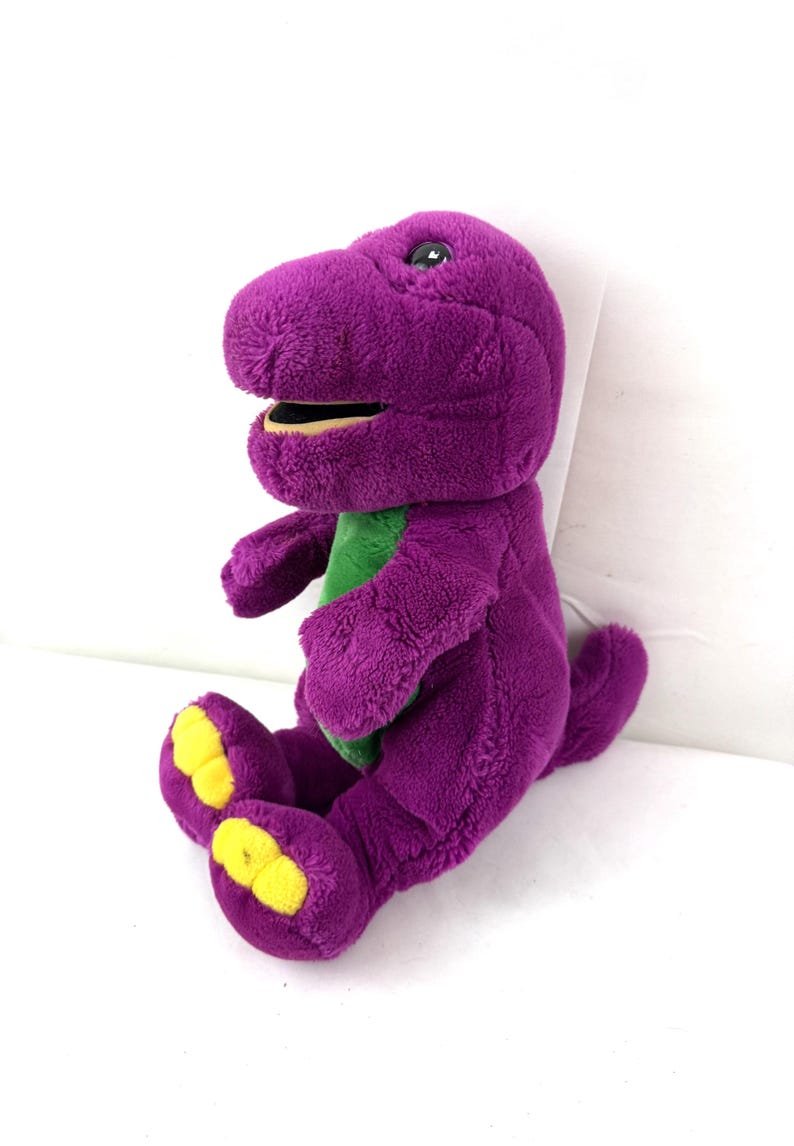 Peluche vintage de Barney el Dinosaurio, morado, de los años 90 (1992 ...