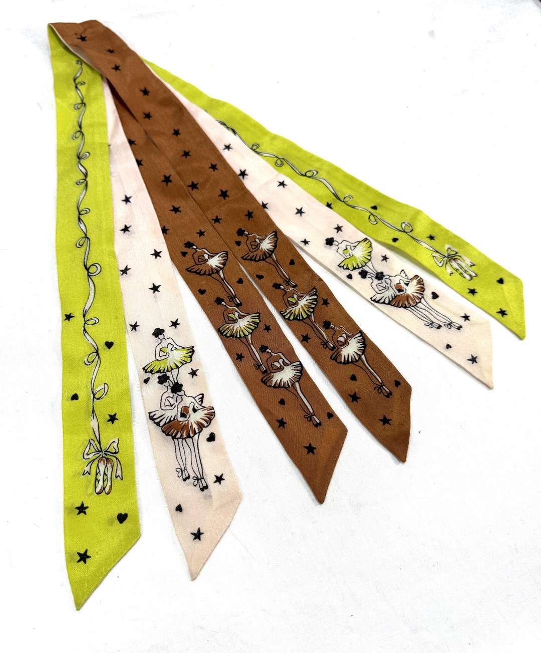 Vintage Baar Beards Silk Tri-tie Ballerina Ballet Neck Tie Scarf Made ...