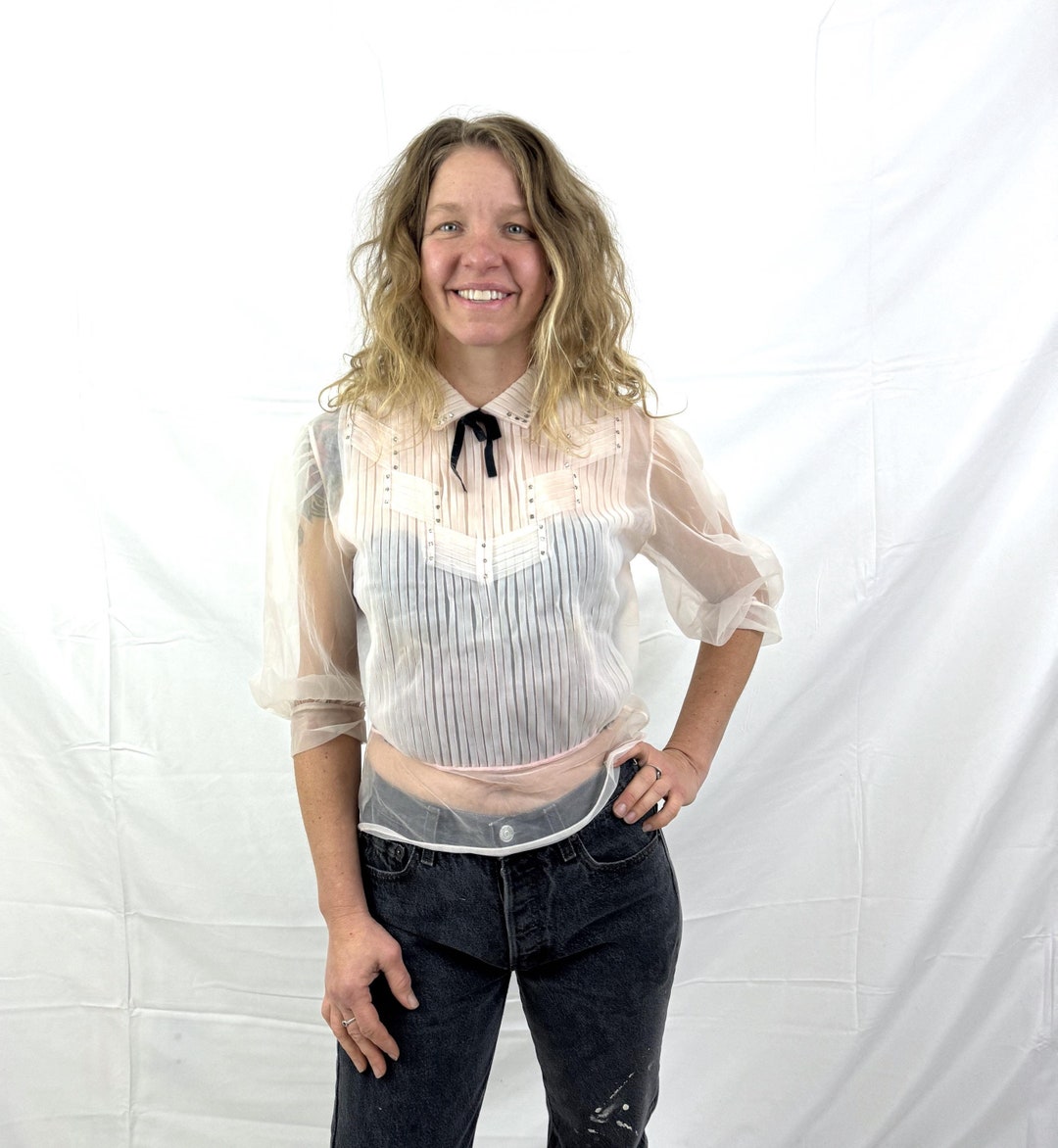 Lovely Vintage 1950s 50s Rhinestone Sheer Blouse - Grayson Robinson - Etsy