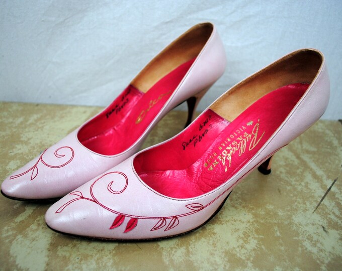 Vintage 50s Pink Shoes Pumps Erica Bullocks Pasadena - Etsy