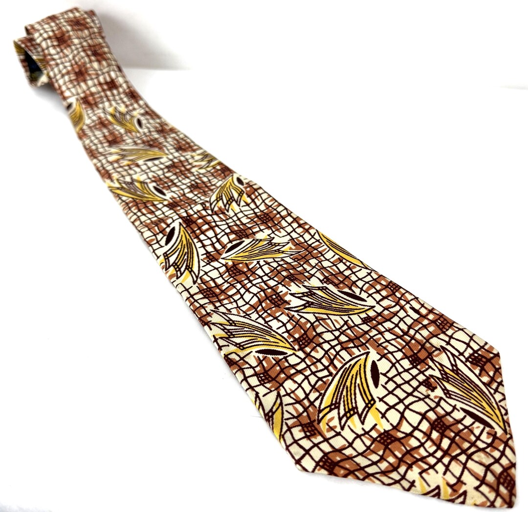 Vintage 40s 50s 1940s Rayon Geometric Necktie Swing Neck Tie - Etsy