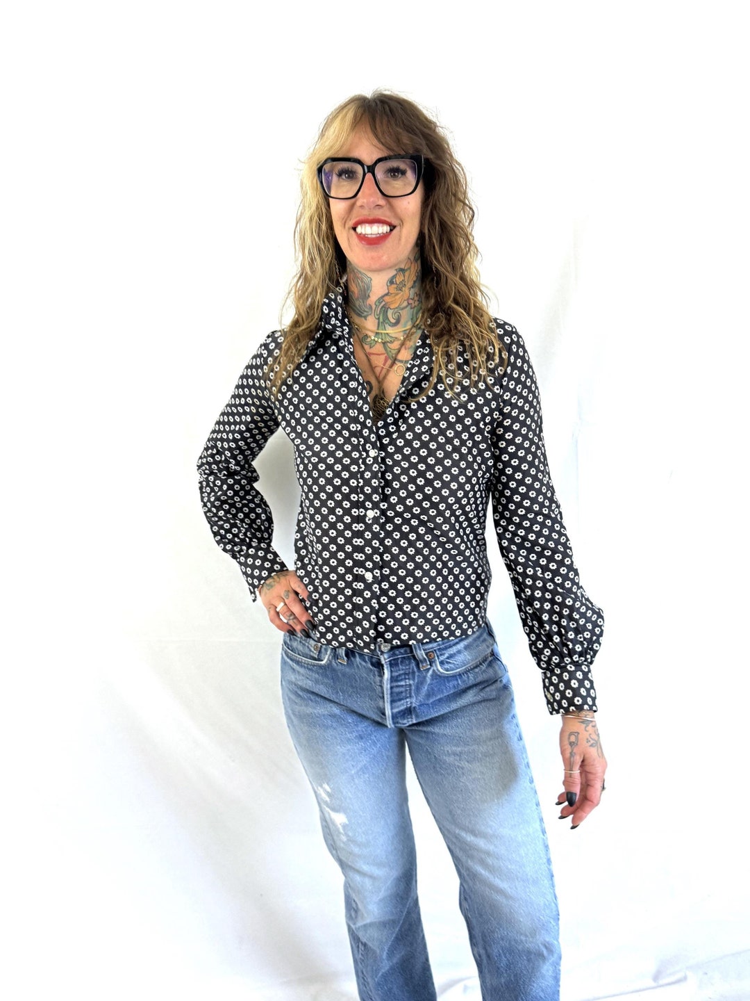Vintage 70s 1970s Pippa Dee Nyon Blouse Shirt - Made in Britian - Etsy
