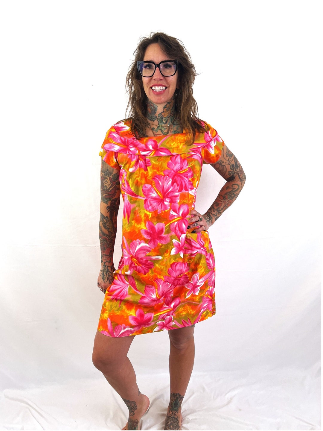 Vintage 1960s 60s Hawaii Rainbow Neon Shift Mumu Summer Dress - Etsy