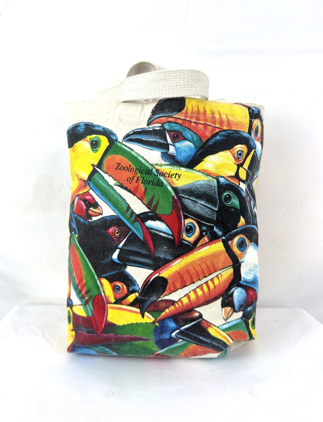 Vintage 1990s 90s Toucan Bird 1994 Harlequin Canvas Tote Bag ...