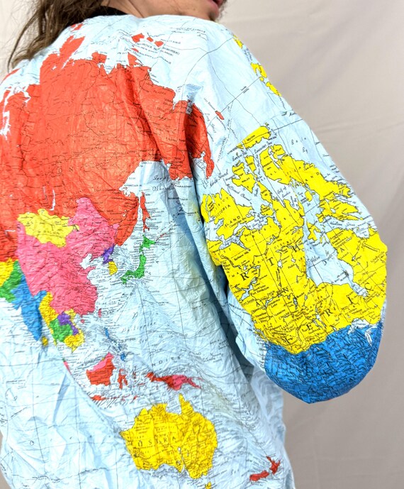 Vintage World Map Tyvek by Dupont World Map Atlas Lig… - Gem