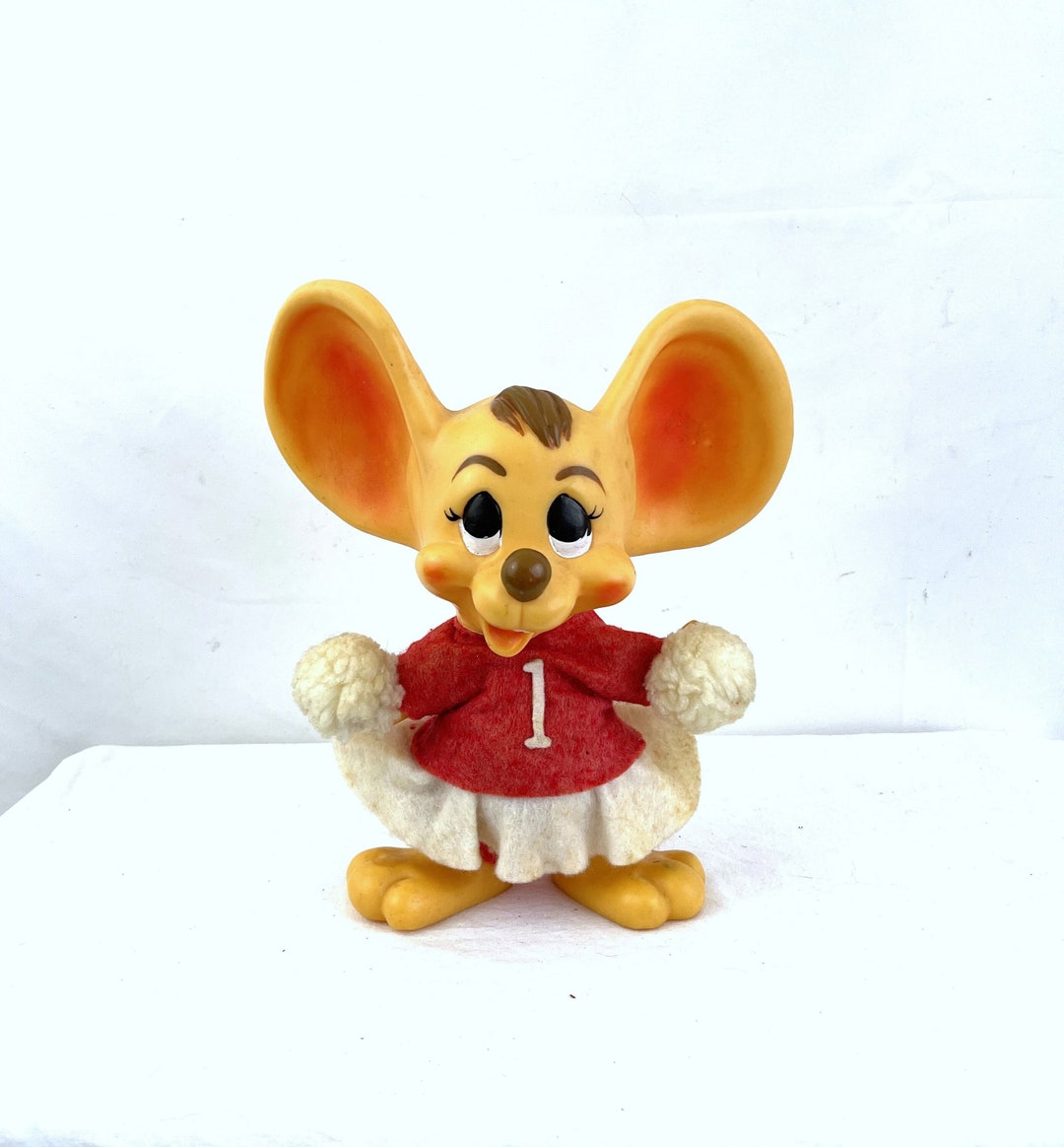 Vintage 1970 Roy Des Fla 10” Plastic Mouse Bank - Cheer Cheerleading - Etsy