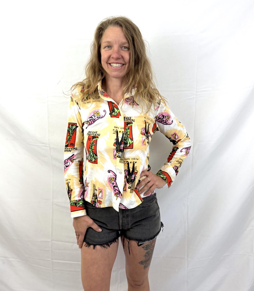Vintage 70s 1970s Novelty Button-up Shirt - Etsy