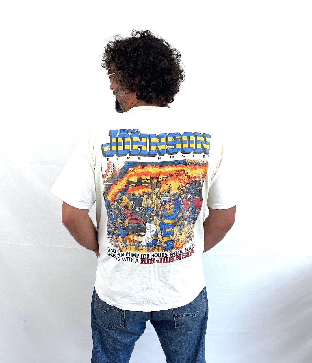 Vintage 90s 1990s Big Johnson Fire Hose Firefighter Tee Shirt Tshirt - Etsy