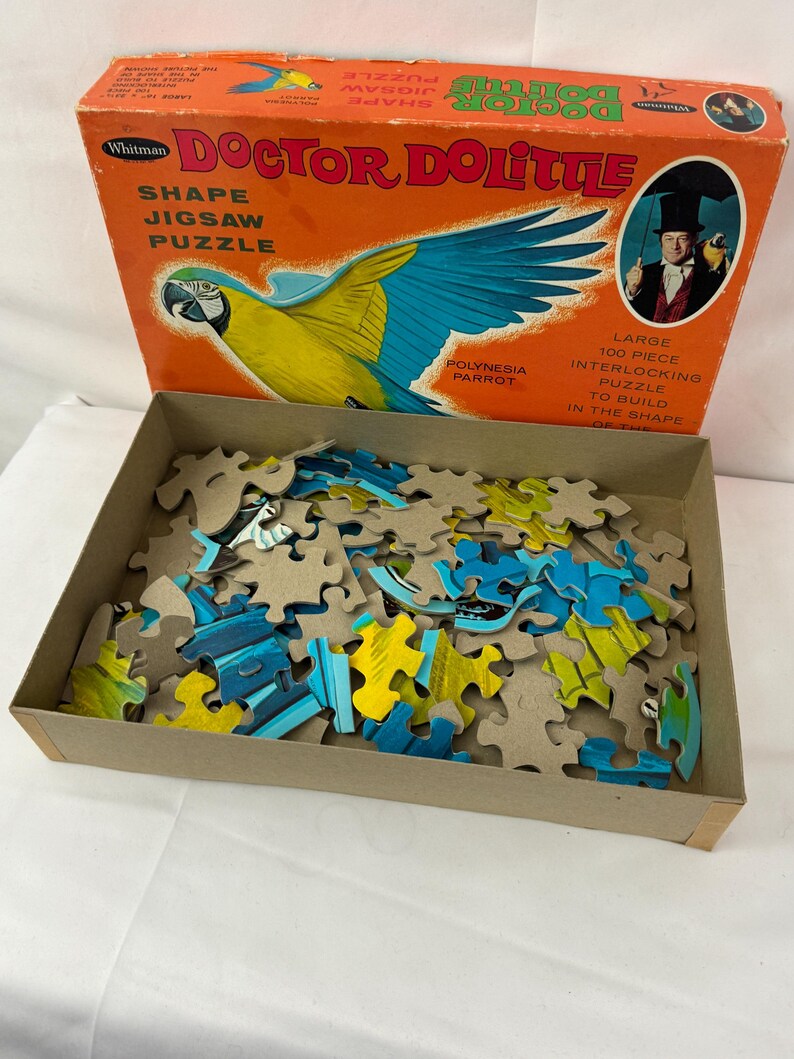 Vintage 1960s 60s Doctor Dolittle Polynesia Parrot Puzzle - WHITMAN ...