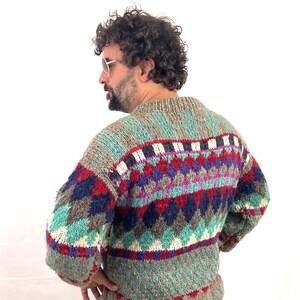 Vintage Oversized Ecuadorian Hand Crafted Wool Sweater Woolies Ecuador ...
