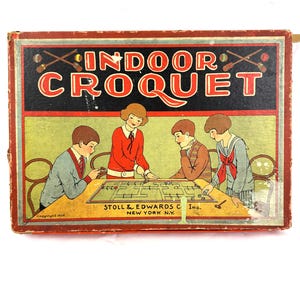 Vintage Antique 1920s 20s 1929 Board Game - Indoor Croquet, Stoll ...