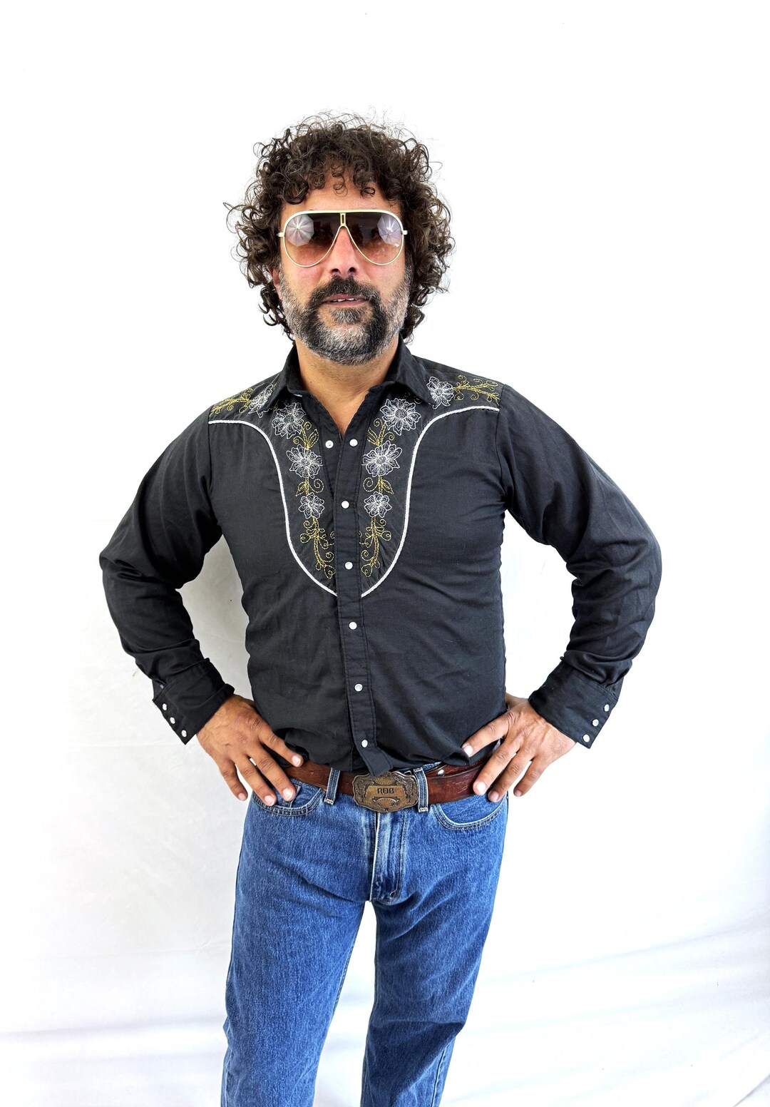 Vintage Rockmount Ranchwear Tru-west Western Pearl Snap Metallic ...