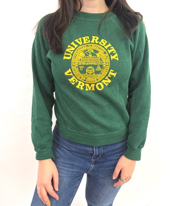Vintage 1980s 80s Green University of Vermont Sweats… - Gem