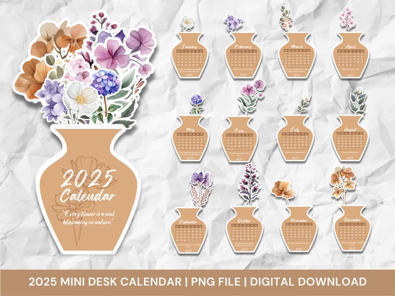 2025 Mini Desk Calendar - Etsy