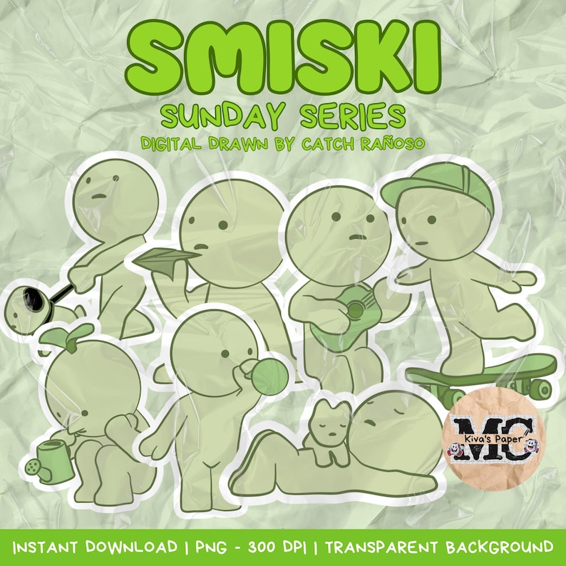SMISKII (sunday Series) Digital Drawn by Kiva's Paper - PNG 300 DPI - Etsy