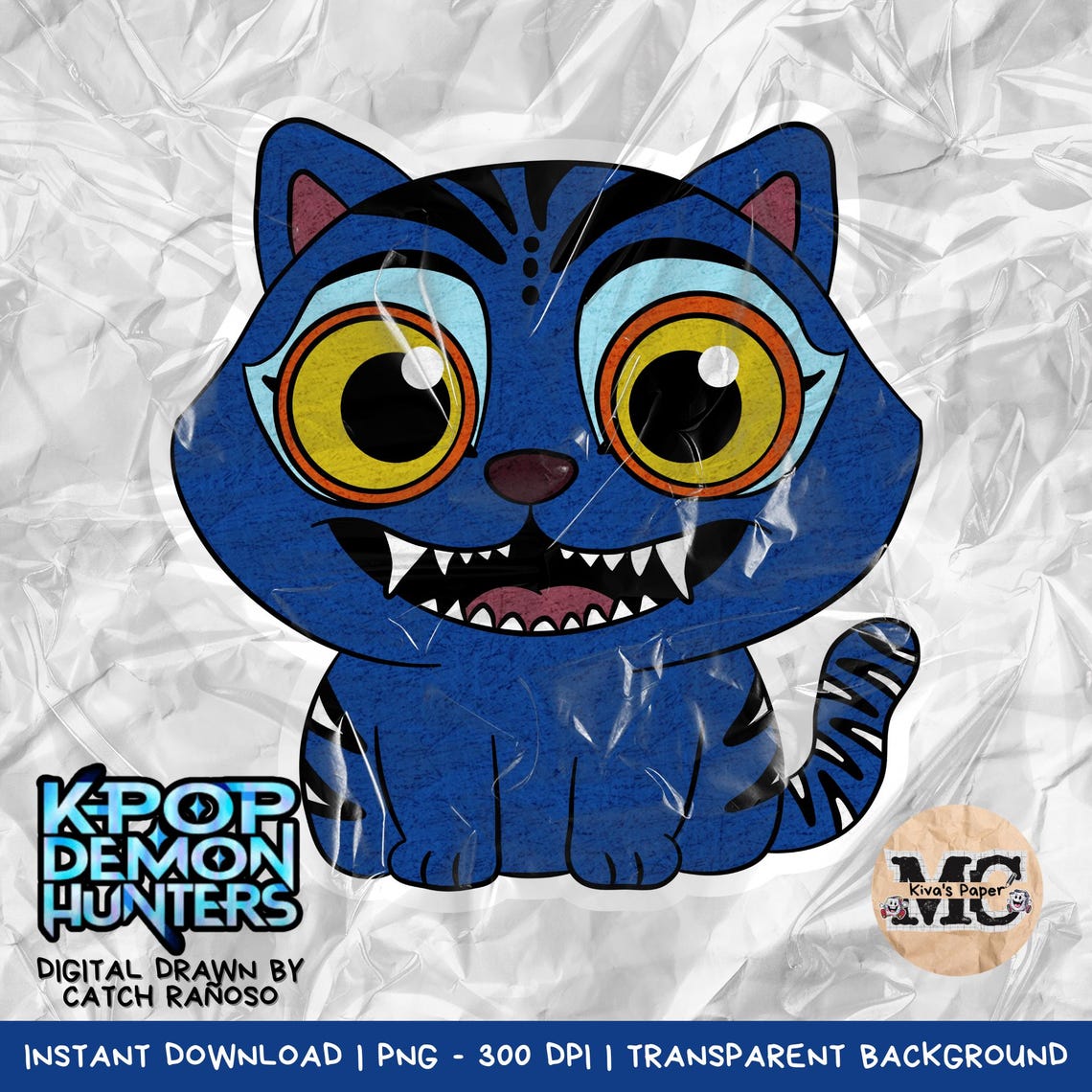 DERPY the Tiger Digital Drawn by Kiva's Paper - PNG 300 DPI - Etsy