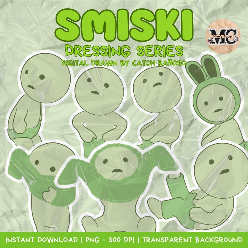 SMISKII (dressing Series) Digital Drawn by Kiva's Paper - PNG 300 DPI ...